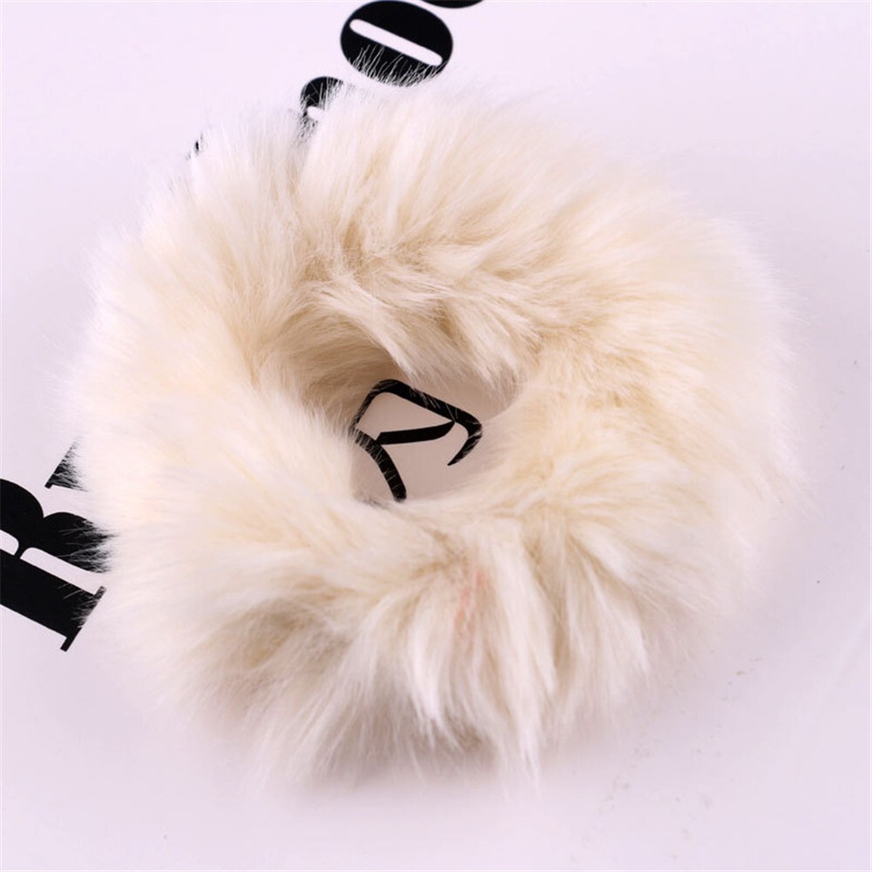 Hair Tie Furry Elastic Hair Band Plush Hair Rope Hair Accessories Solid ...