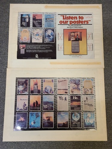 Vintage Original Pro Arts Studio Poster Marketing Promo Lyrical Notes ...