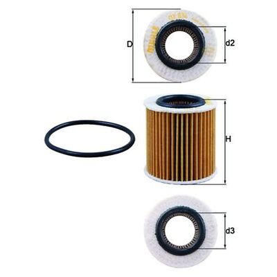 Oil Filter For Ford Ranger TKE 3.2 TDCi 4x4 Mahle 1720612 BB3Q6744BA ...