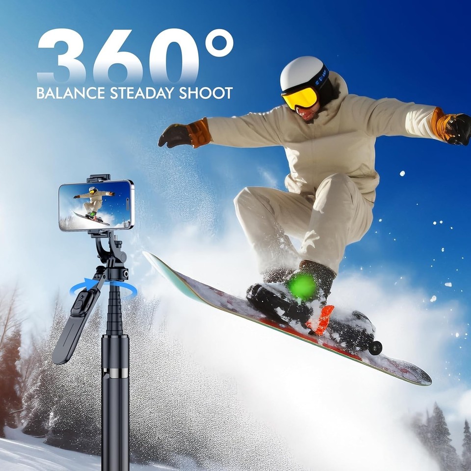 360° Rotating Tripod Stand w/ Remote | Phone Mount for Vlog, Live ...