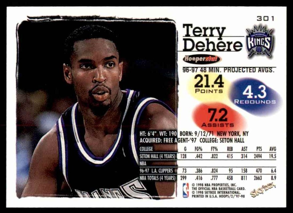 1997-98 Hoops Terry Dehere #301 42447 | eBay