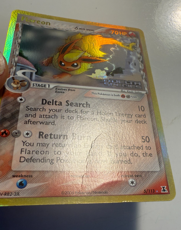 Flareon Holo (Delta Species) Stamped 5/113 Delta Species 2005 MP ...