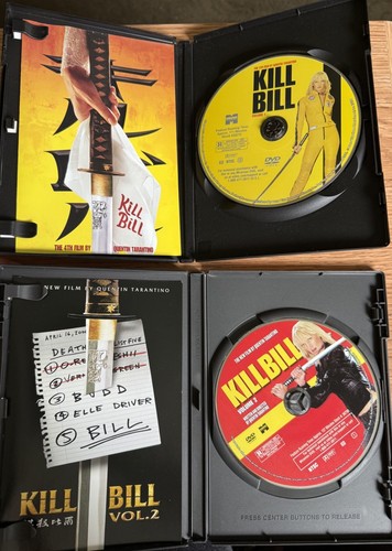 KILL BILL VOL. 1 AND 2 DVDs in great condition Quentin Tarantino/UMA ...