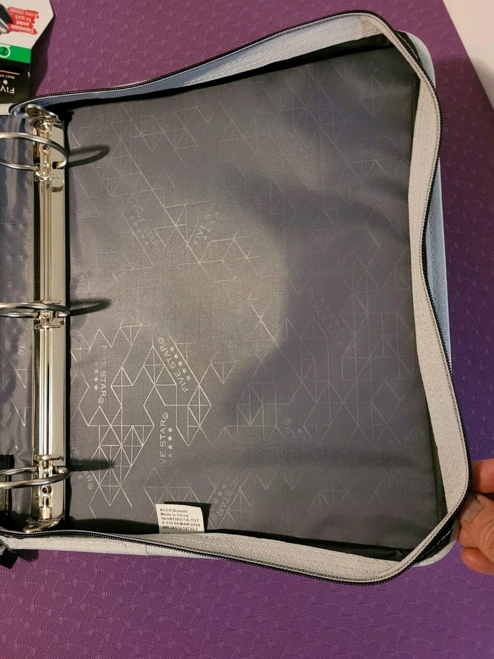 2" Sewn Zipper Binder with Expansion Panel Gray/Black - Five Star | eBay
