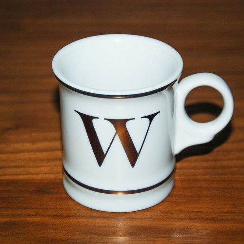 Williams Sonoma Gold Initial W Espresso Demitasse Coffee 3 oz Mug Cup ...