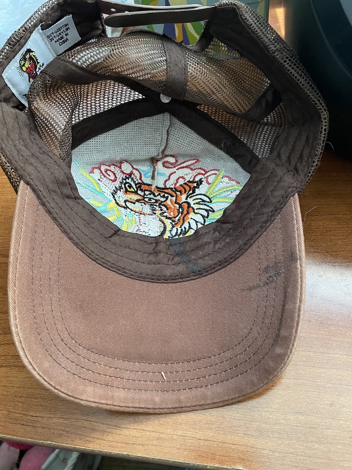 Ed Hardy Trucker Hat Tiger Alive Cap Snapback Adjustable Rhinestone ...
