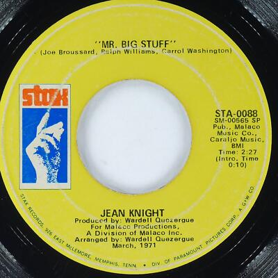 JEAN KNIGHT Mr. Big Stuff STAX STA-0088 VG- 45rpm 7" 1971 Soul | eBay
