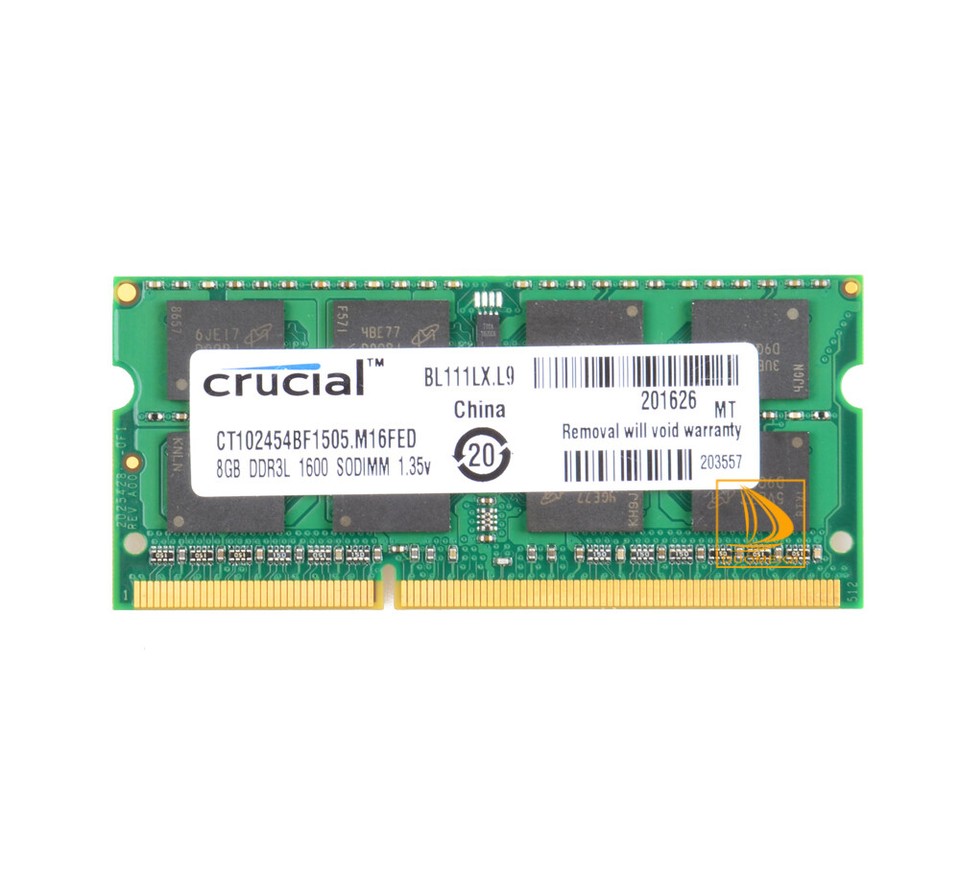 Crucial 20x 8GB 2Rx8 PC3L-12800S DDR3L 1600Mhz SODIMM RAM Laptop Memory ...
