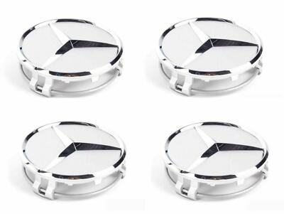 New Genuine Mercedes Benz Set Of Wheel Center Hub Chrome Caps 4PCS OEM ...