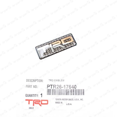 GENUINE TOYOTA TRD LOGO EMBLEM TOYOTA RACING DEVELOPMENT PTR26-17640 | eBay