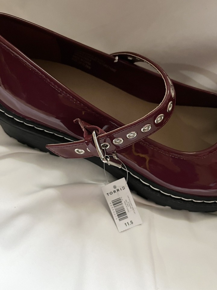 Torrid Lug Sole Mary Jane Shoes Size 11.5 WW Rhubarb Red (7773) | eBay