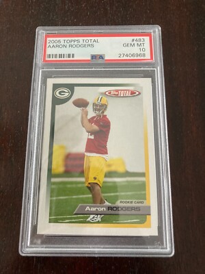 2005 Topps Total Aaron Rodgers Rookie Card #483 in PERFECT GEM MINT 10 ...