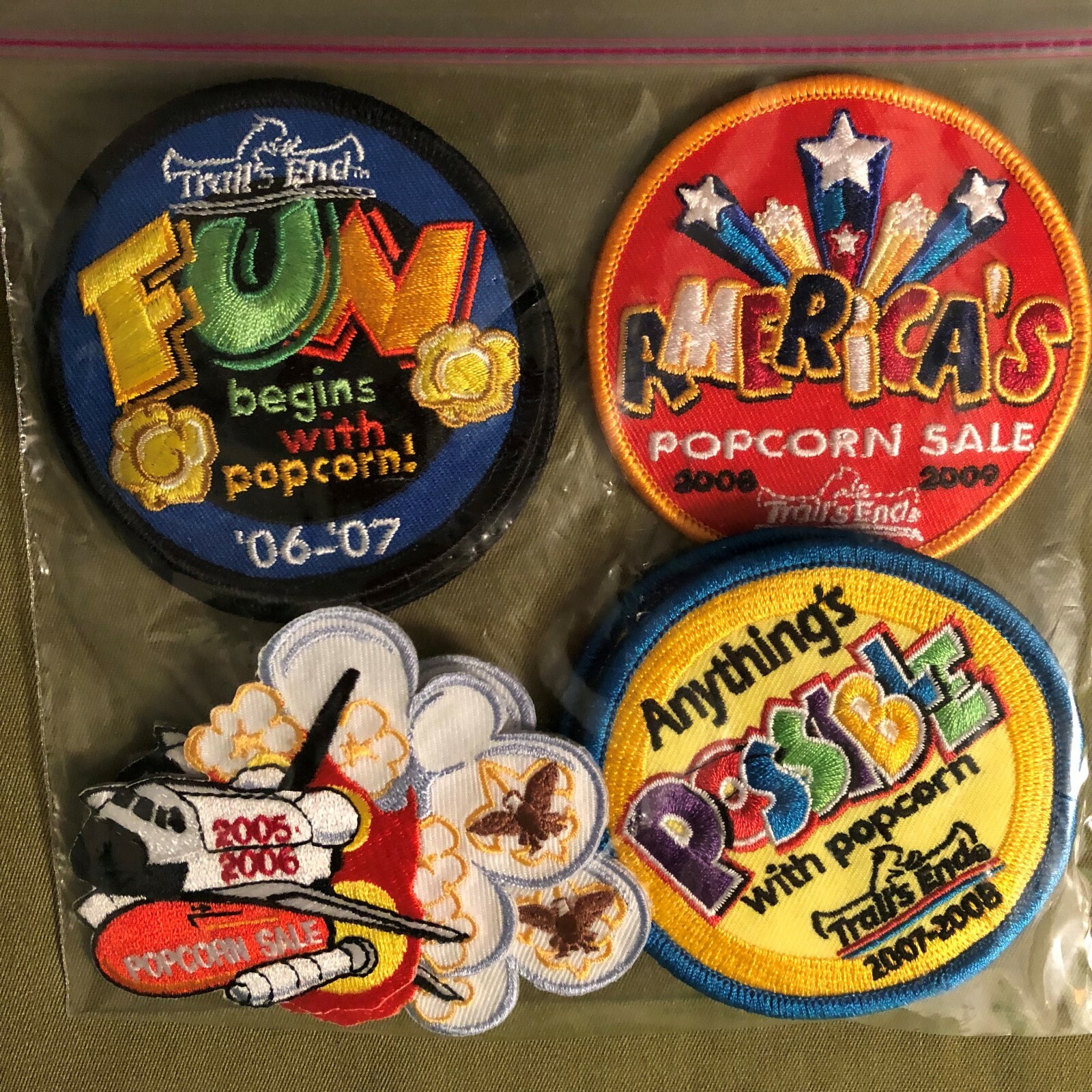 Vintage BSA Boy Scouts of America Popcorn Sales Patch Lot (4) ~ New Old ...