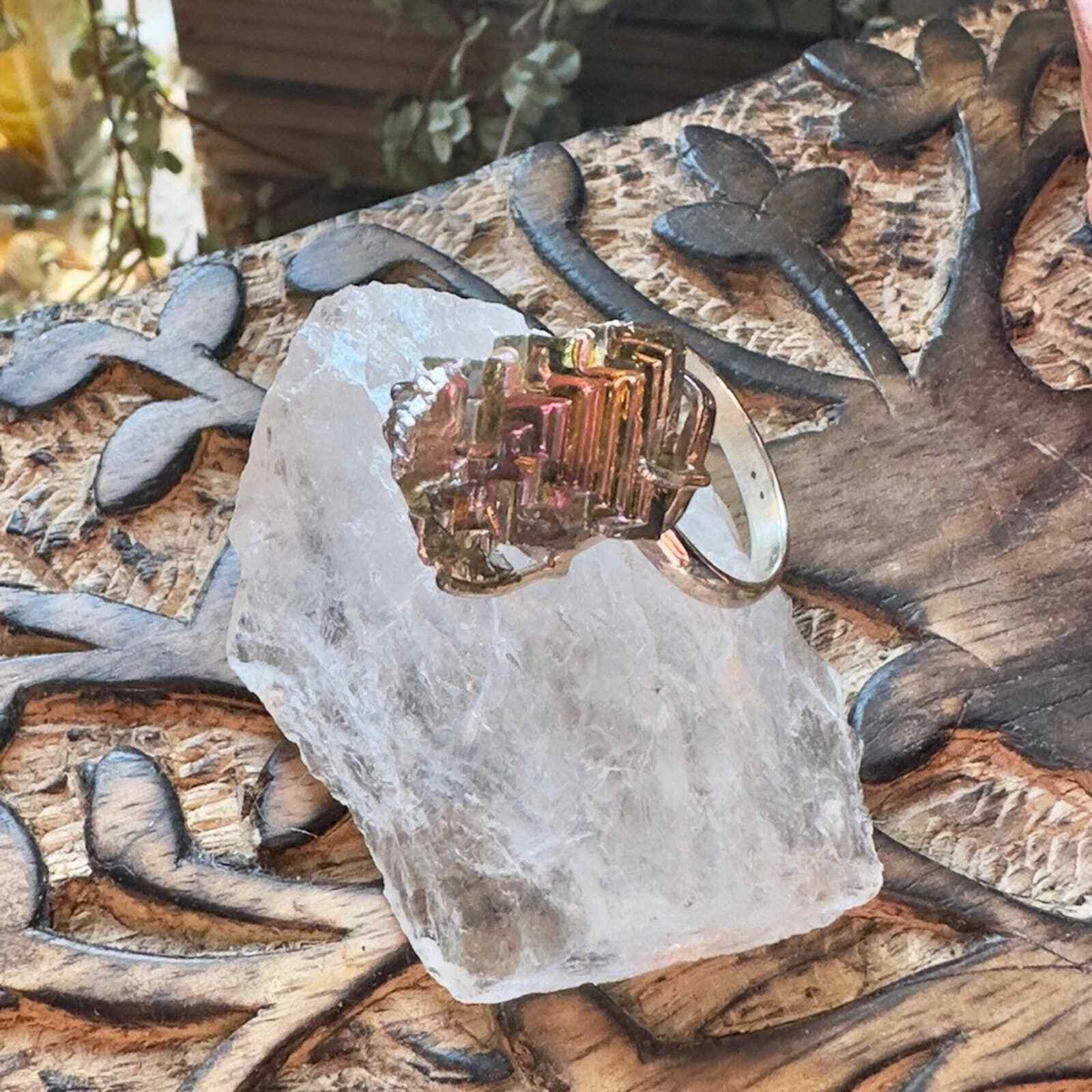 Bismuth Sterling Silver Crystal Gemstone Ring Size 8 | eBay