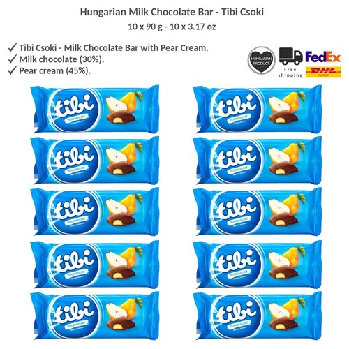 Hungarian Tibi Csoki - Milk Chocolate Bar with Pear Cream - 10 x 90g | eBay