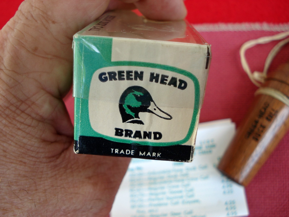 Vintage Green Head Duck Call + Box-Paper, Single Reed Regular Mallard ...