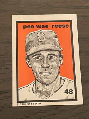 1984-91 O’Connell & Son Ink Print Pee Wee Reese #48 Brooklyn Dodgers | eBay