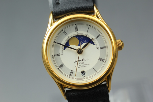 CITIZEN Junction 6A85-L00050 MOON Gold Roman Date 24mm Quartz Watch ...