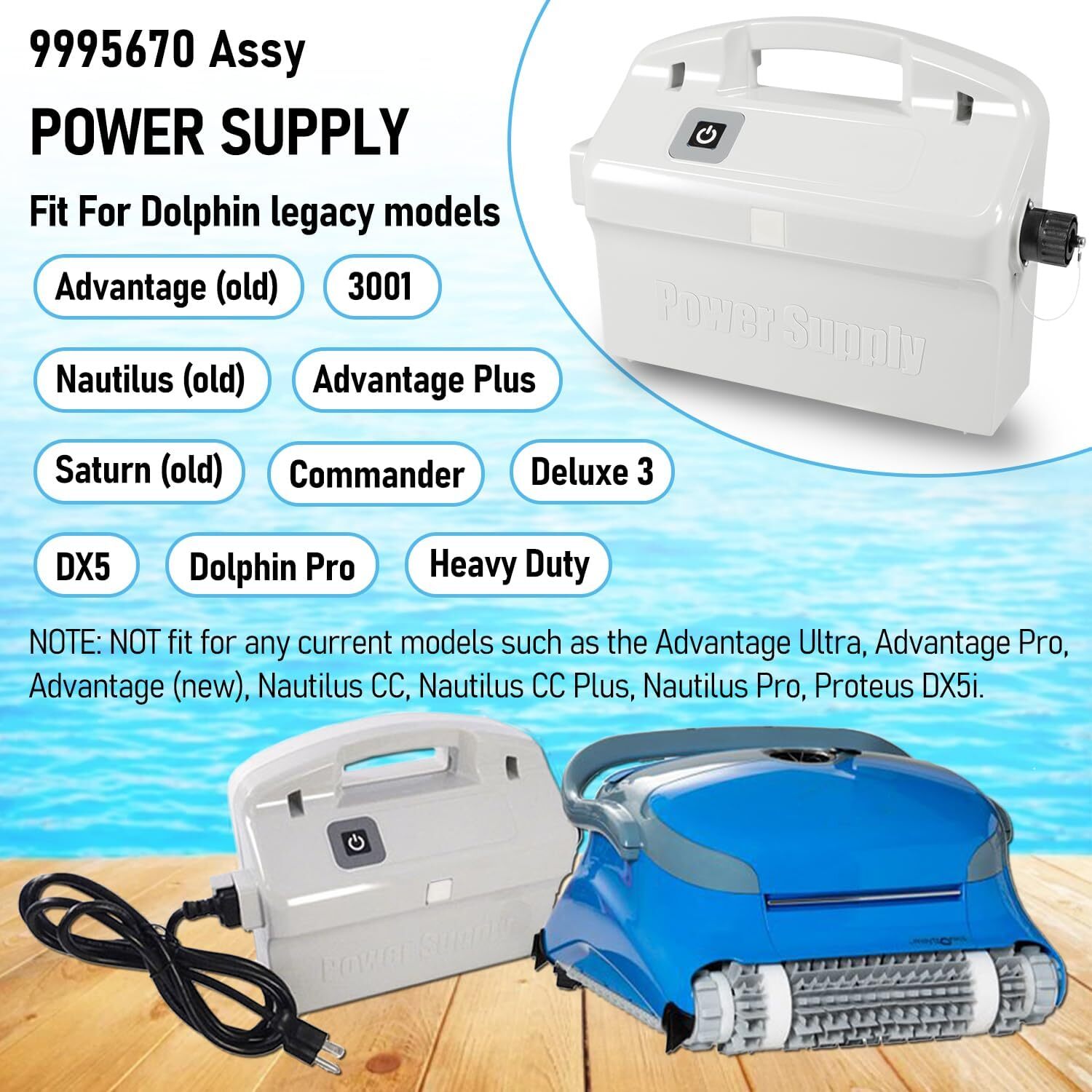 9995670 Assy Power Supply Replace for Dolphin Cleaners with ON/OFF ...