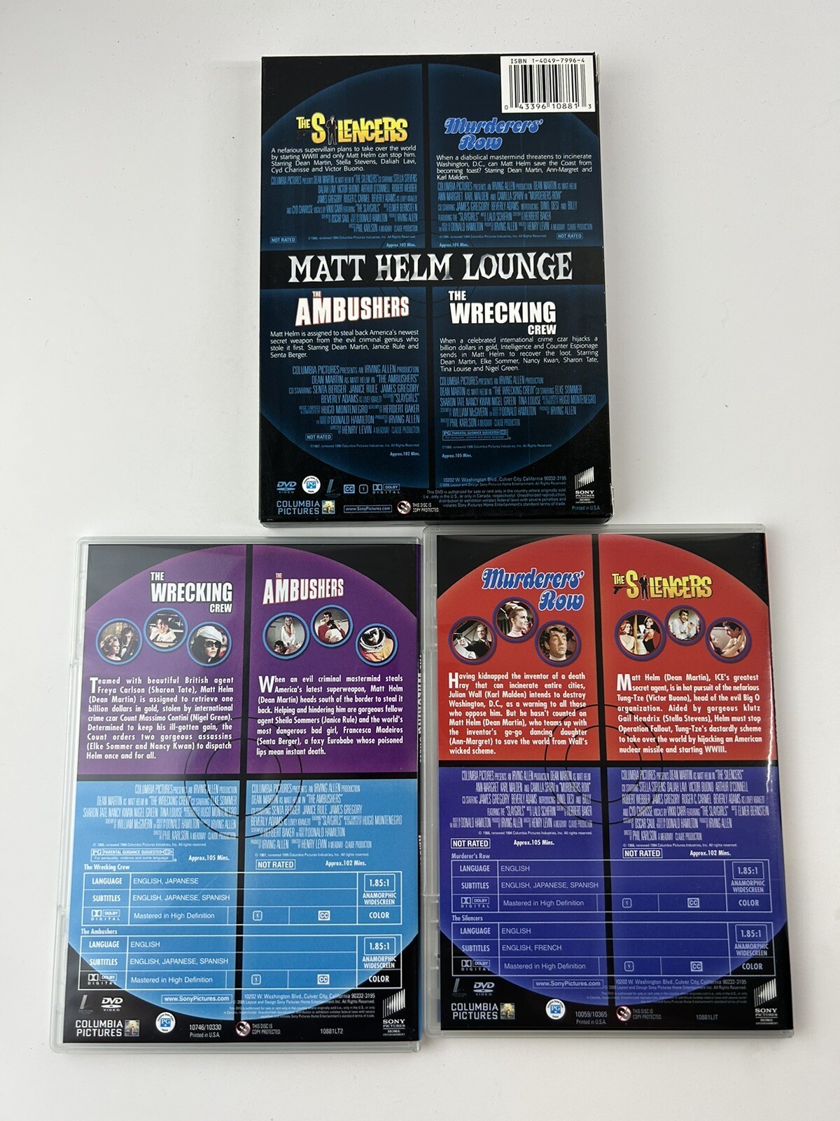 Matt Helm Lounge Silencers Murderers Row Ambushers Wrecking Crew DVD ...