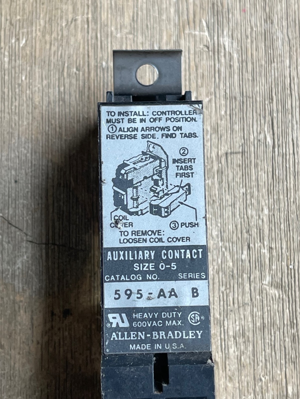 ALLEN BRADLEY 595-AA SERIES B AUXILIARY CONTACT SIZE 0-5 | eBay