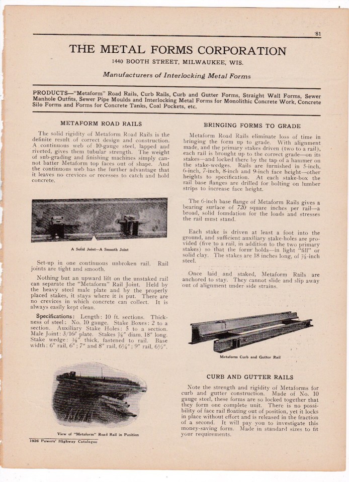 1926 CRESTLINE, OH BURCH PLOW WORKS ADD. POWERS HIGHWAY CATALOG | eBay