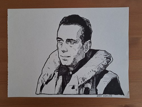 Humphrey Bogart---Original drawing by Jimmy Angelina from the book BE ...
