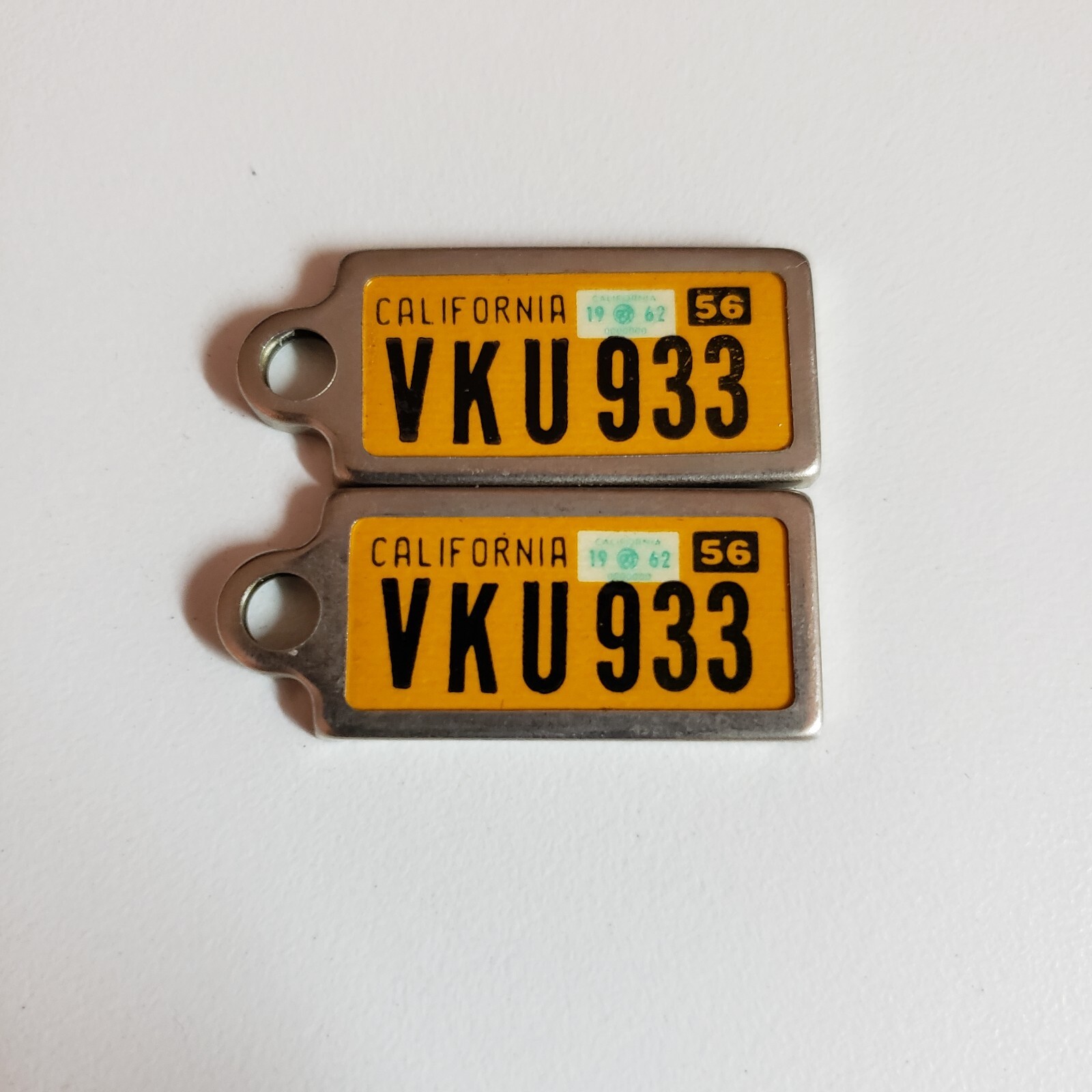 1956 California DAV Mini License Plate Key Chain Tags - (VKU 933) | eBay