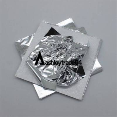 500pcs 14X14cm Silver Leaf Sheets Leaves Gilding Decoration Art Work ...