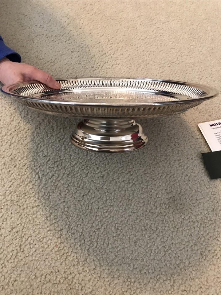 Kent Silversmiths silverplate tray stand - 12" diameter, 3.5" high | eBay