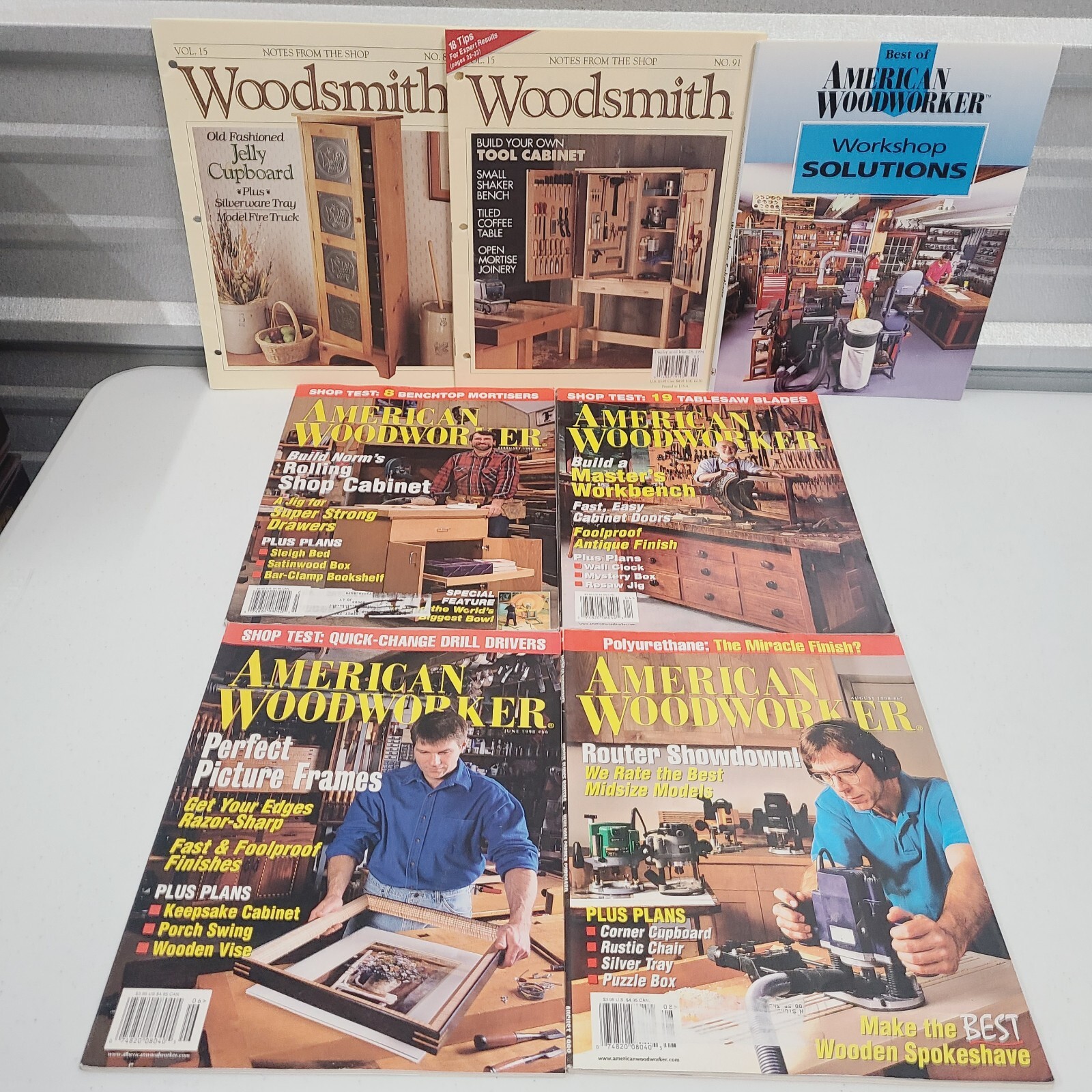 Lot of 7 - American Woodworker & Woodsmith Magazines - Woodworking Wood ...