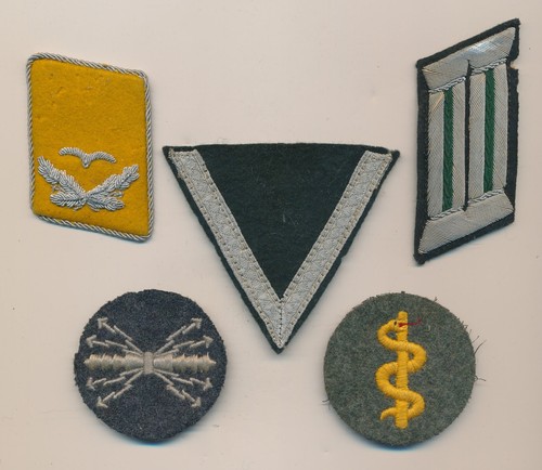 WW2 German officer lot shoulder board set strap collar tabs soldier war ...
