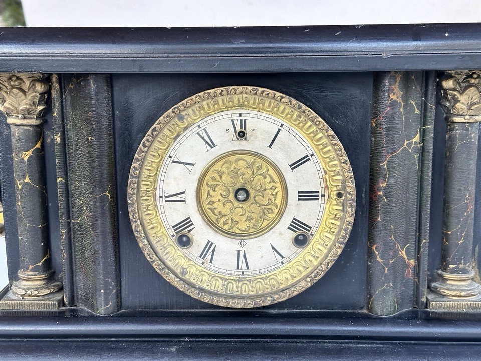 Antique William Gilbert Mantle Chime Clock Vintage Winsted, Conn. | eBay