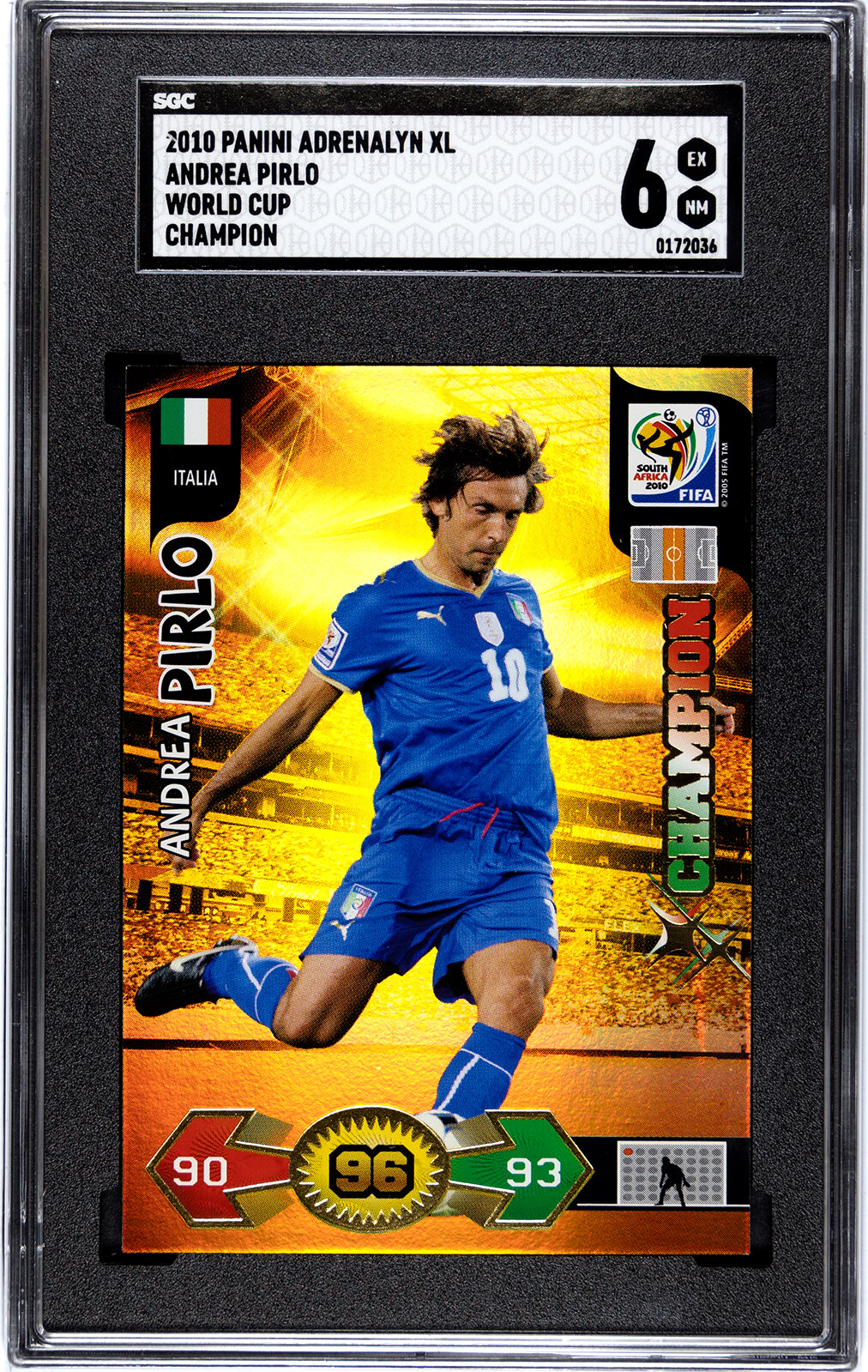 Panini Soccer Card Andrea Pirlo Champion Adrenalyn XL World Cup 2010 ...