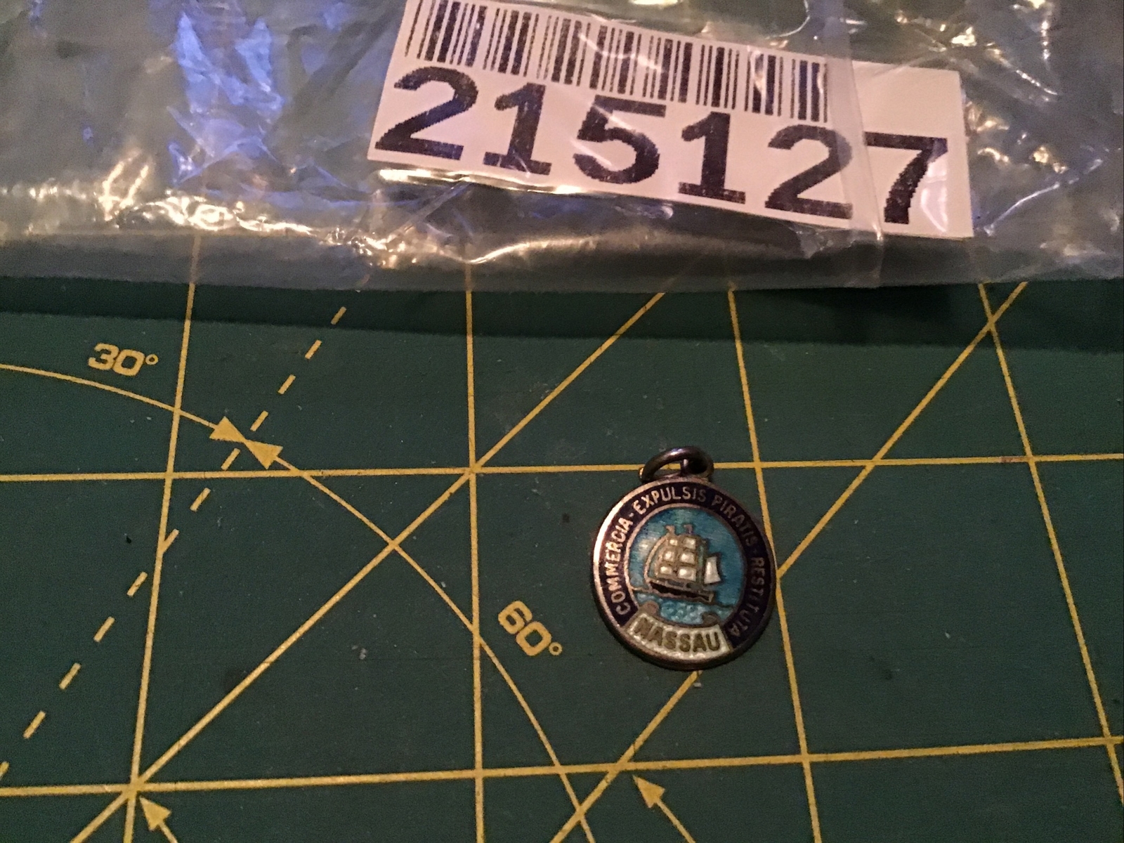 925 Sterling Silver Vintage Breadner & Co Enamel "Nassau" Ship Pendant ...