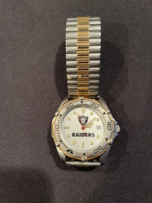 Raiders NFL LogoArt Wrist Watch Stainless Steel Two-Tone Band Needs ...