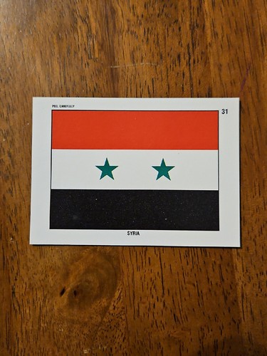 1991 TOPPS DESERT STORM STICKER CARD SYRIA FLAG #31 3 | eBay