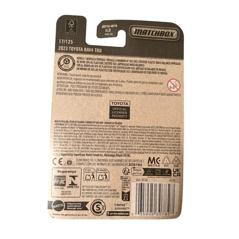 2025 Matchbox 2023 Toyota RAV4 TRD White #17 MBX Mattel - Soft Corner ...