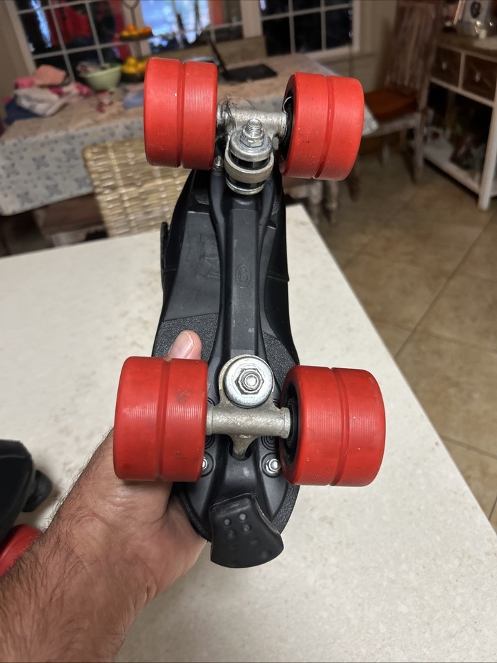 Riedell Dart Quad Roller Speed Skates Black W/Red Wheels Adult Unisex ...