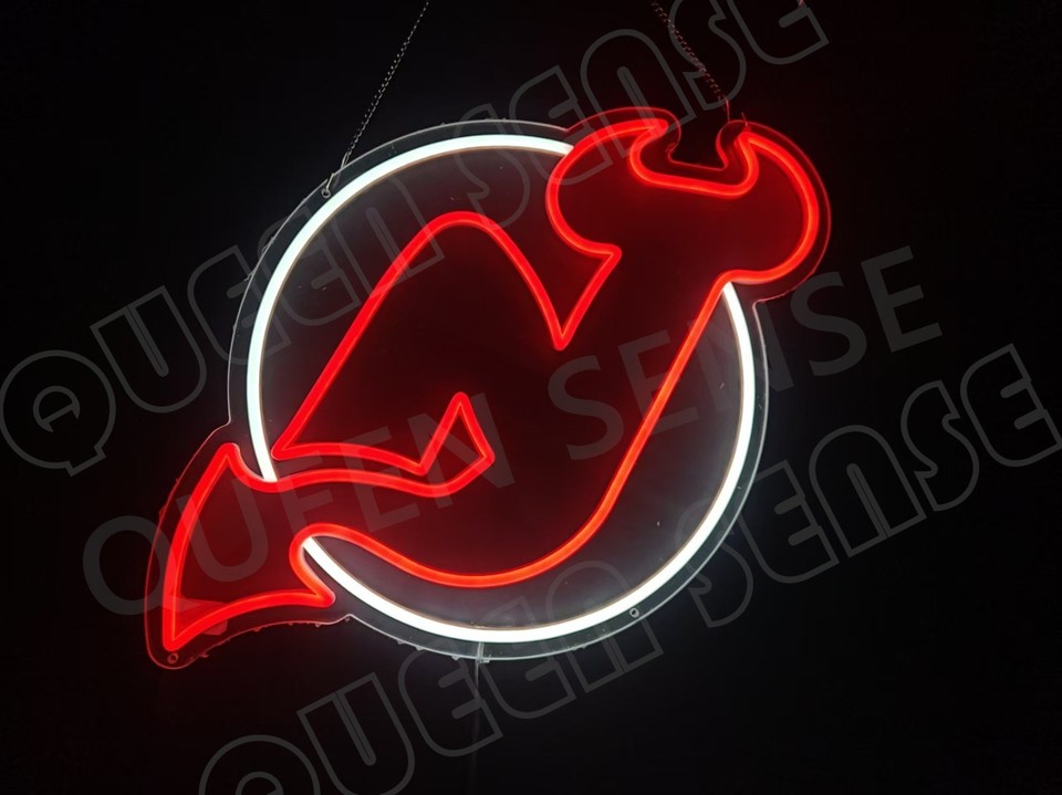 16"x14" New Jersey Devils Hockey LED Neon Sign With Dimmer USB Powered ...