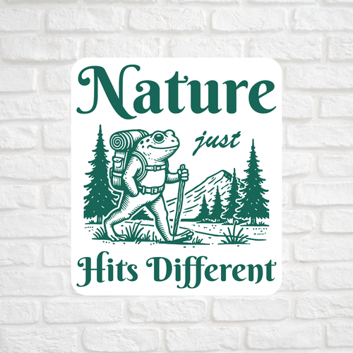 Nature frog sticker vinyl decal nature just hits different adventure ...