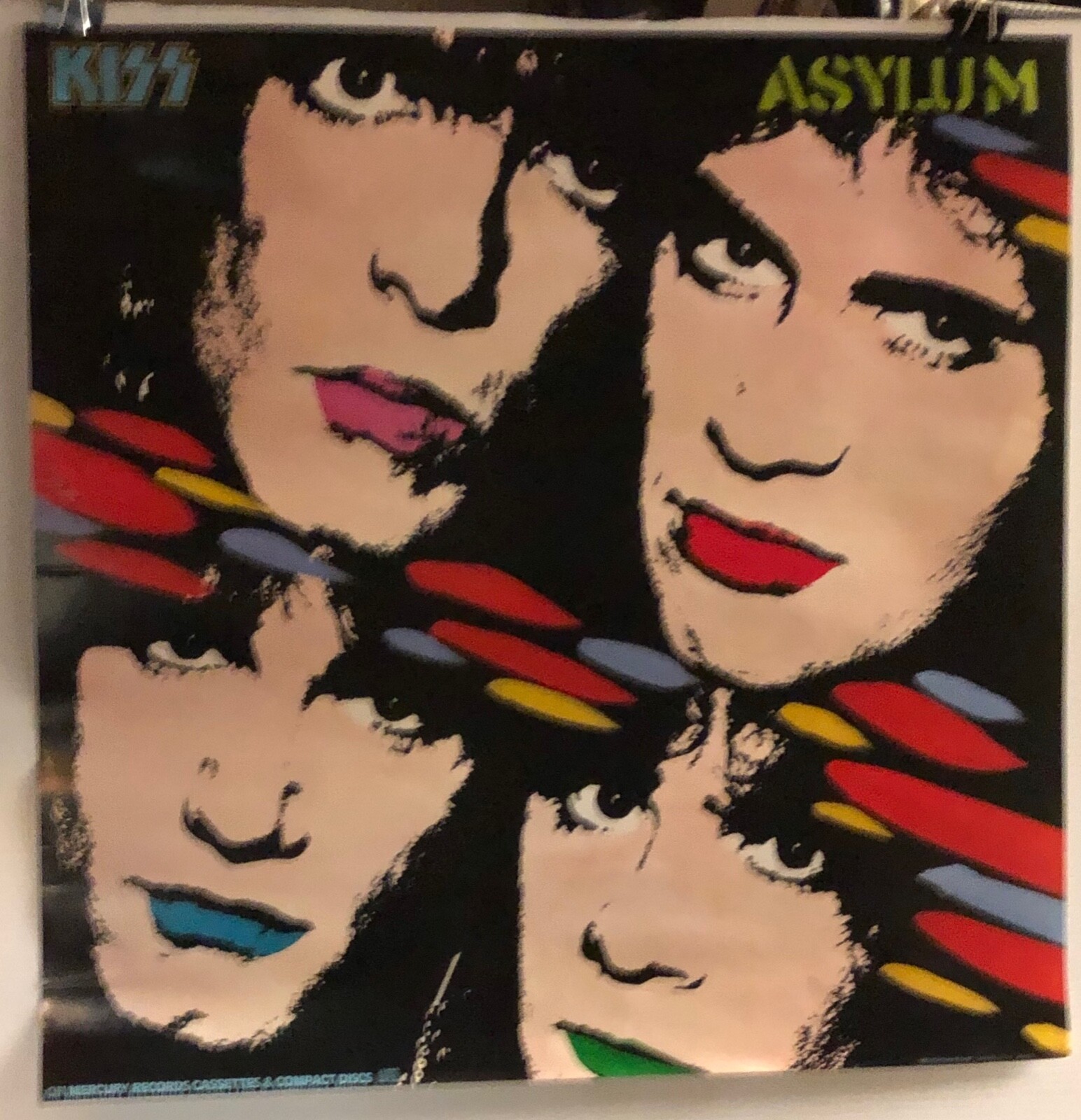 Kiss Asylum 24X24" MUSIC POSTER 1985 Polychrome Records on Mercury ...