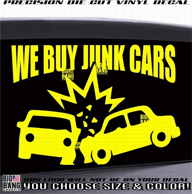 Tow Truck Vinyl Decal Sticker Wrecker WE BUY Pay 4 JUNK CARS Parts ...