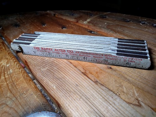 Vintage "HARRY ALTER CO- AC & Refrigeration" Wooden Folding Tape ...