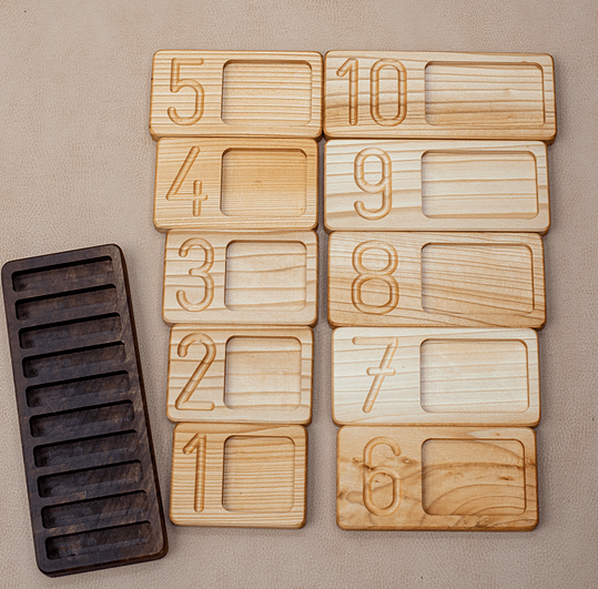 Wooden Number Trays for Counting | eBay