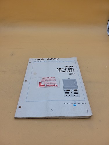 HEWLETT PACKARD SWEPT AMPLITUDE ANALYZER 8755A OPERATING SERVICE GUIDE ...