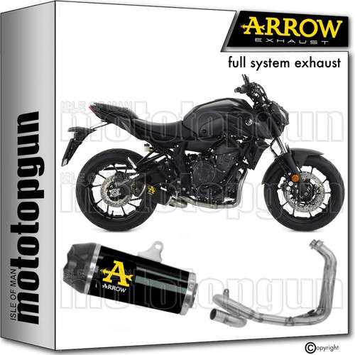 ARROW FULL SYSTEM EXHAUST OPEN RC WORKS BLACK C YAMAHA MT07 MT-07 2021 ...