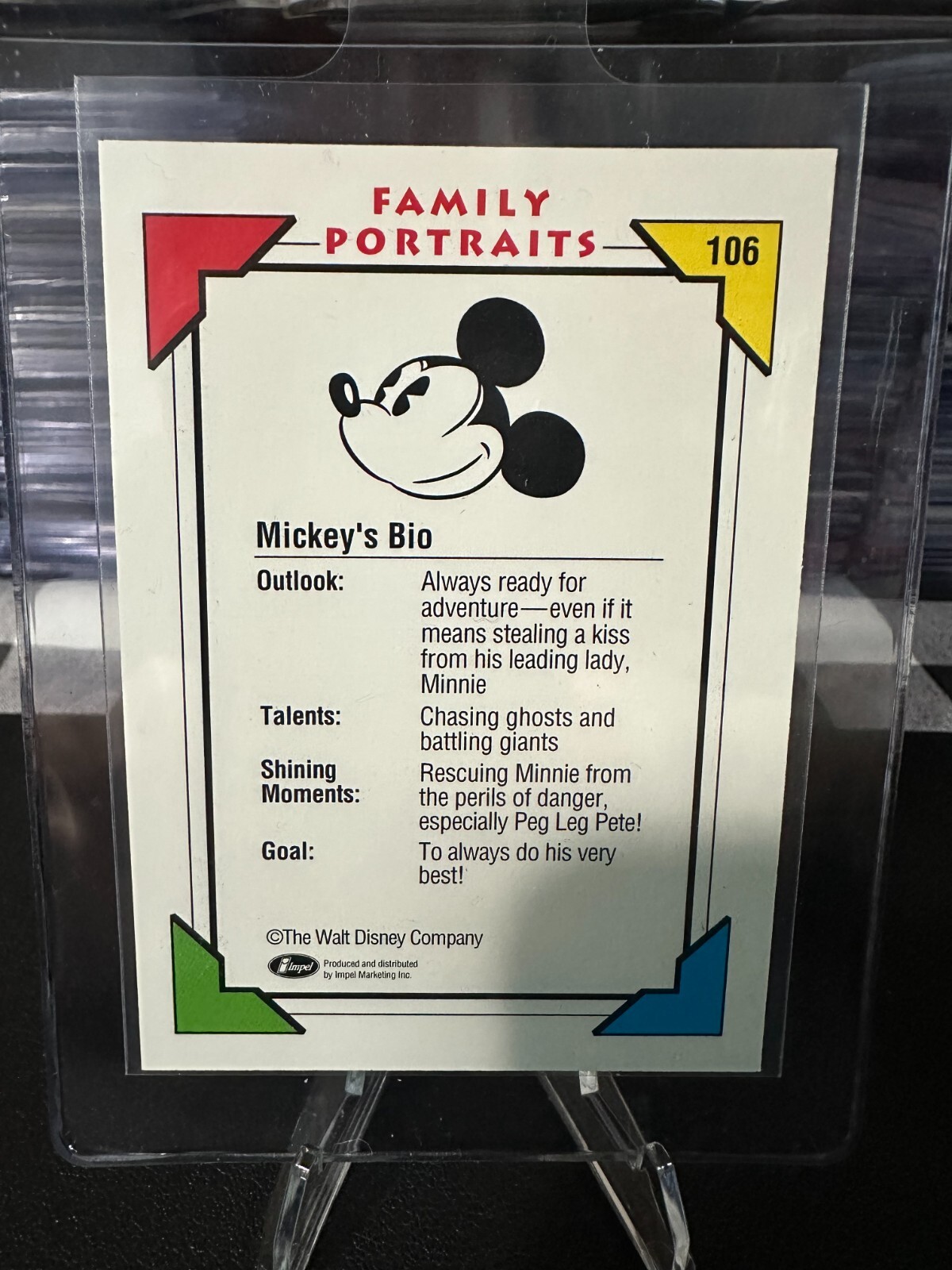 1991 Impel Disney Collector Cards - #106 Mickey's Bio - Mickey Mouse ...
