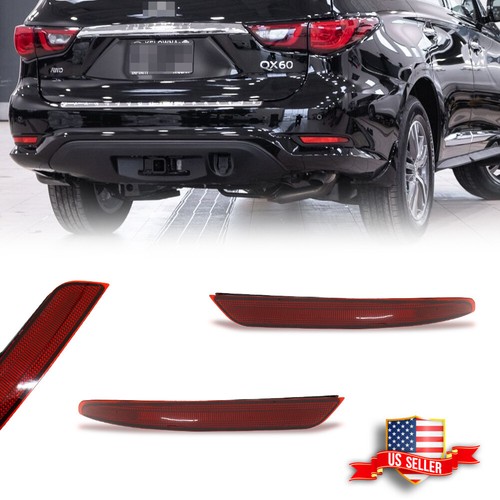 LH +RH Red Lens Rear Bumper Reflector Lights Trims For 2016-2020 ...