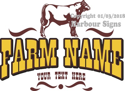 Custom Ranch Angus Cattle Equestrian Vinyl Decal Sign Sticker Truck ...